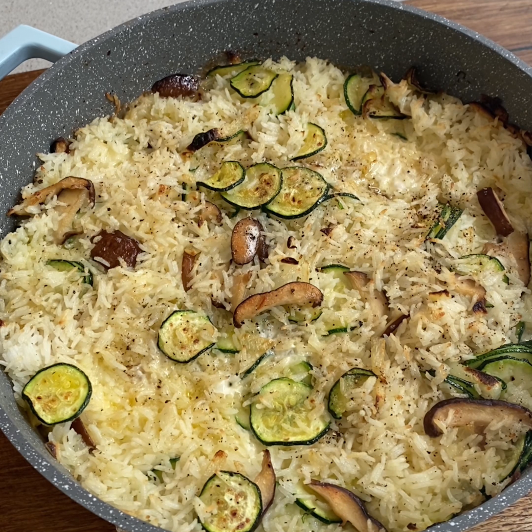 Claire Thomson's Courgette, Black Olive and Rice Gratin Recipe | Ocado