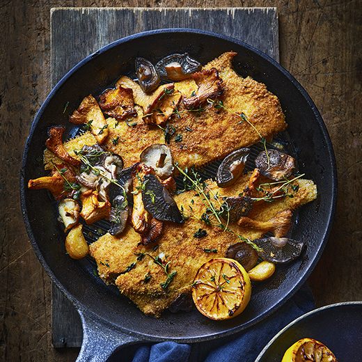 Southern-Fried Dover Sole with Wild Mushrooms Recipe | Ocado