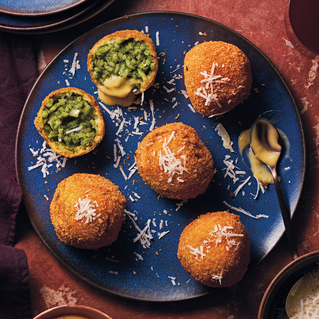 Green Arancini with Black Truffle Mayo Recipe | Ocado