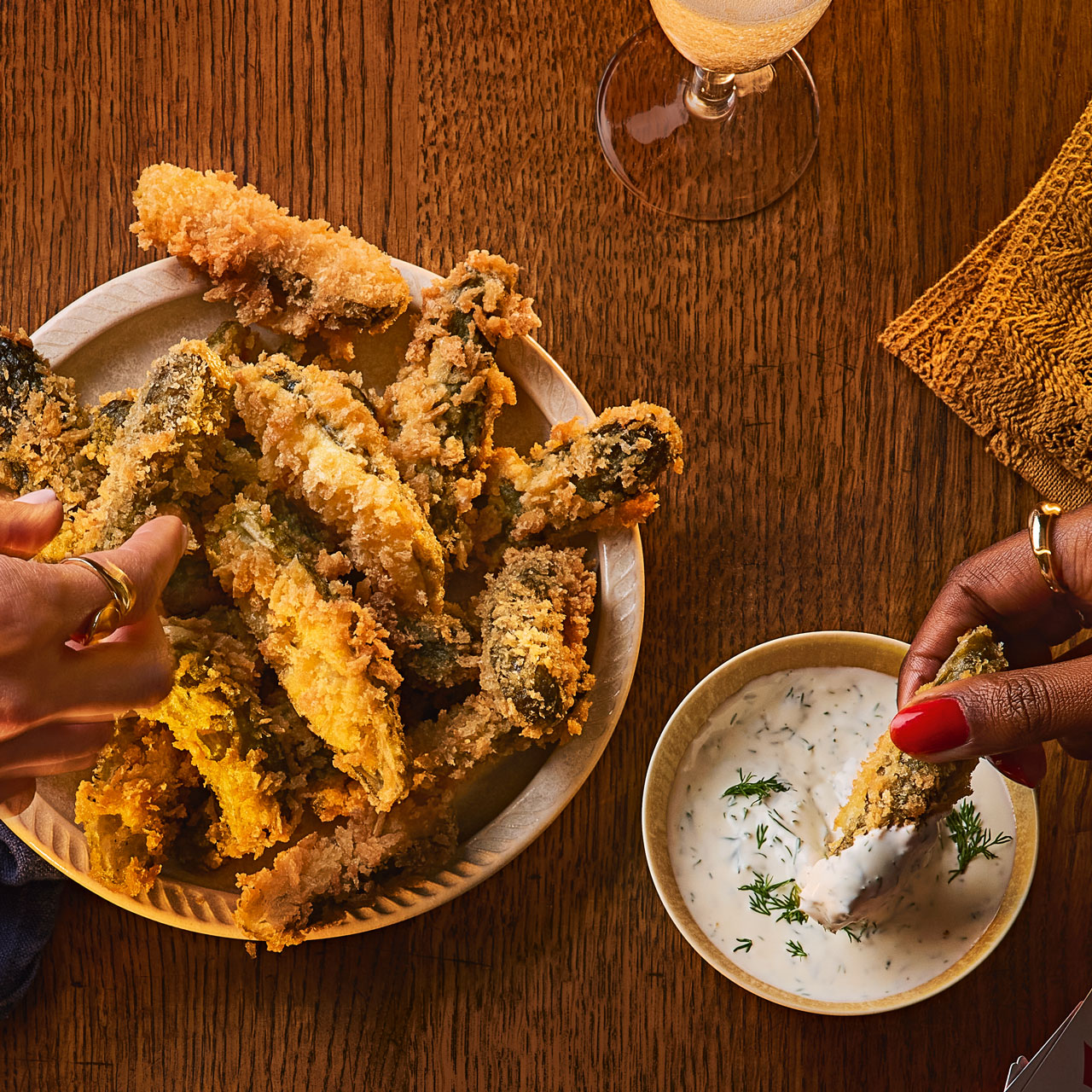 Frickles with Ranch Dip