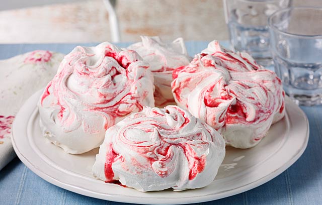 Raspberry Ripple Meringues Recipe | Ocado