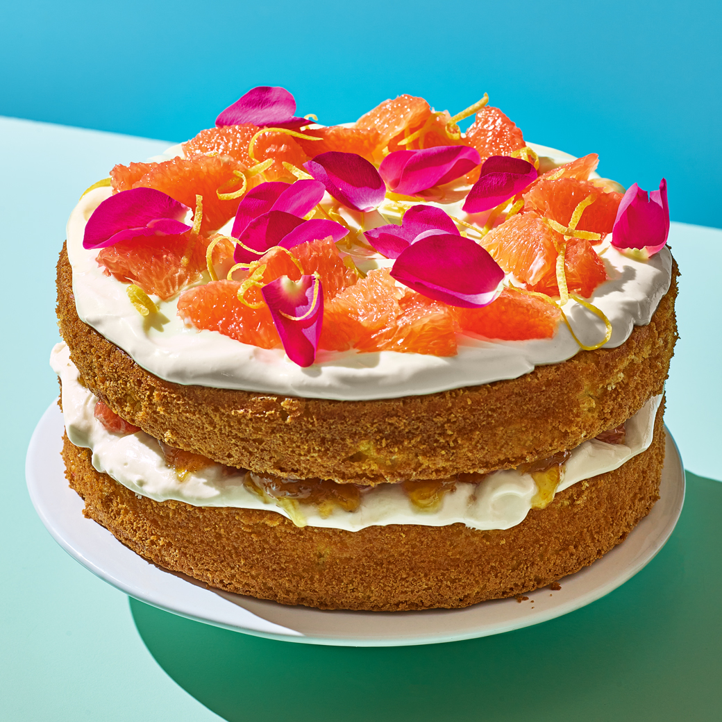 Pink Grapefruit Cake with Tahini Cream Recipe | Ocado