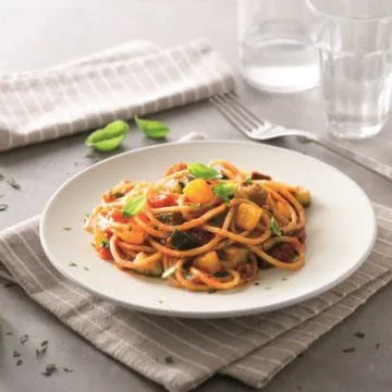 Spaghetti med Basilika och Frästa Grönsaker | Barilla