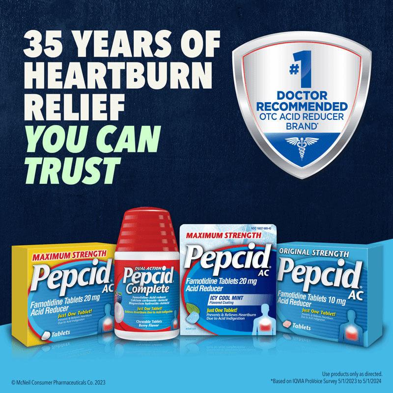 PEPCID AC® Maximum Strength Heartburn Relief, Icy Cool Mint | PEPCID®