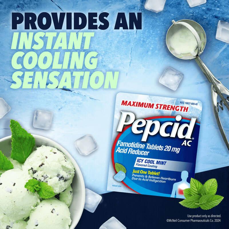 PEPCID AC® Maximum Strength Heartburn Relief, Icy Cool Mint | PEPCID®