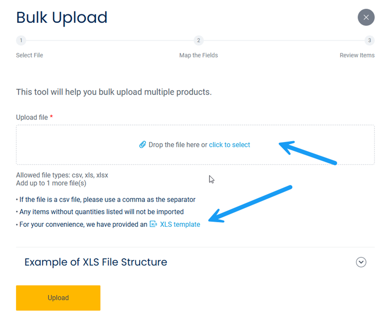 bulk upload template