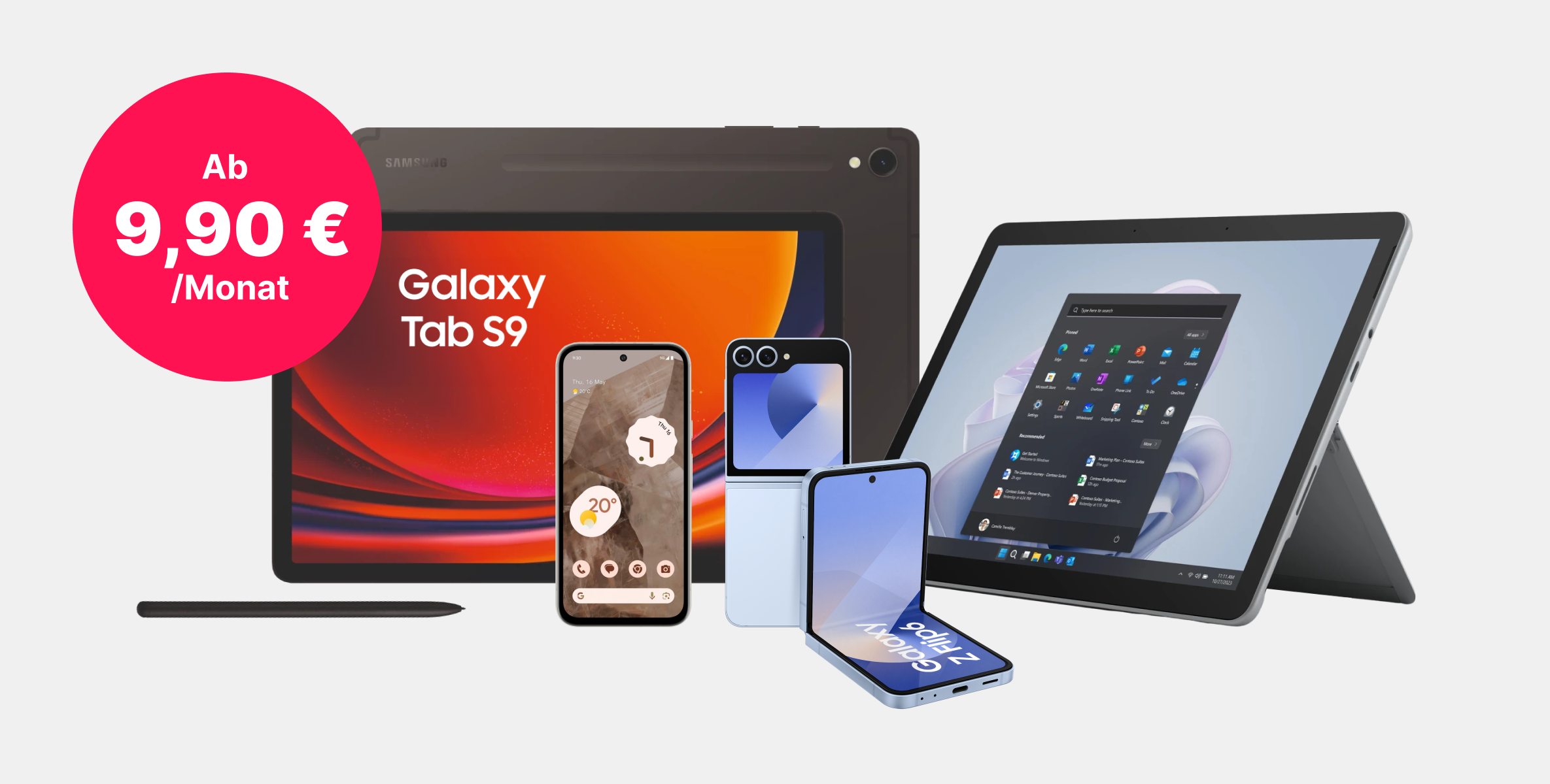 Handys & Tablets ab 9,90 € pro Monat