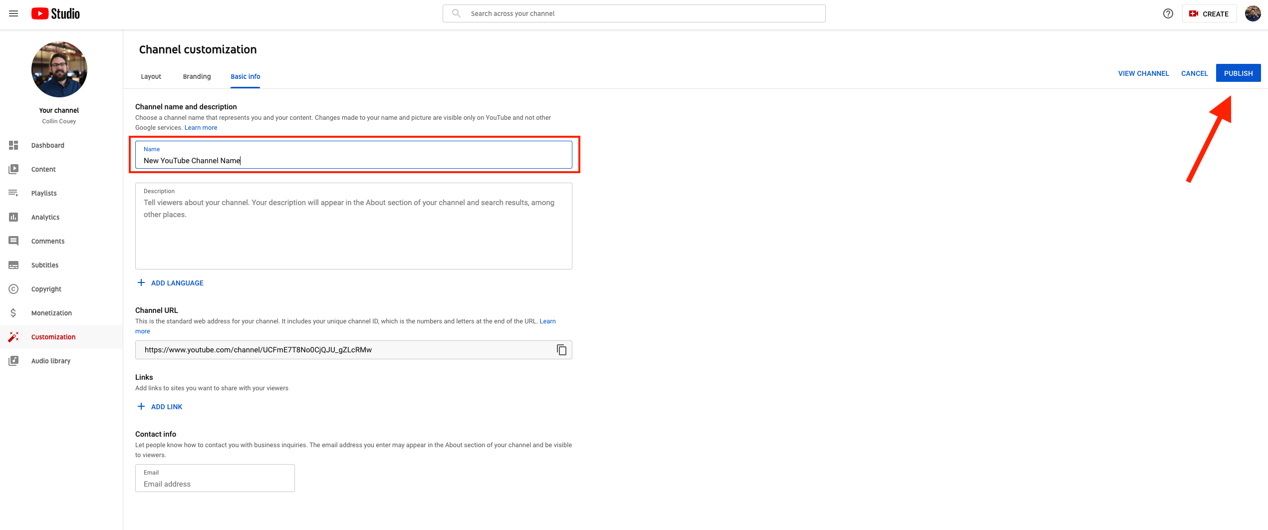 How To Change Your YouTube Channel's Name