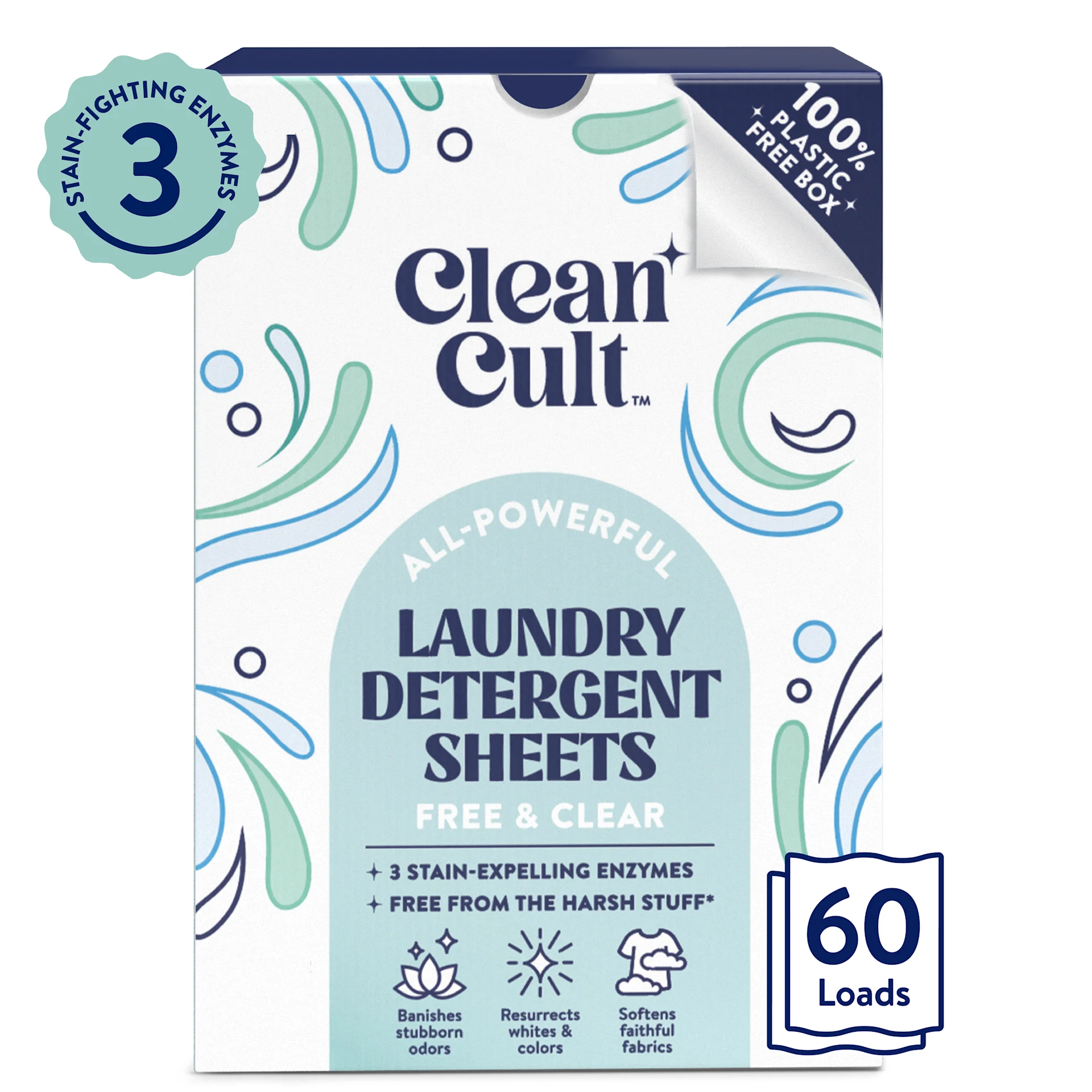 Laundry Detergent Sheets | Free & Clear | 60 Sheets | Cleancult
