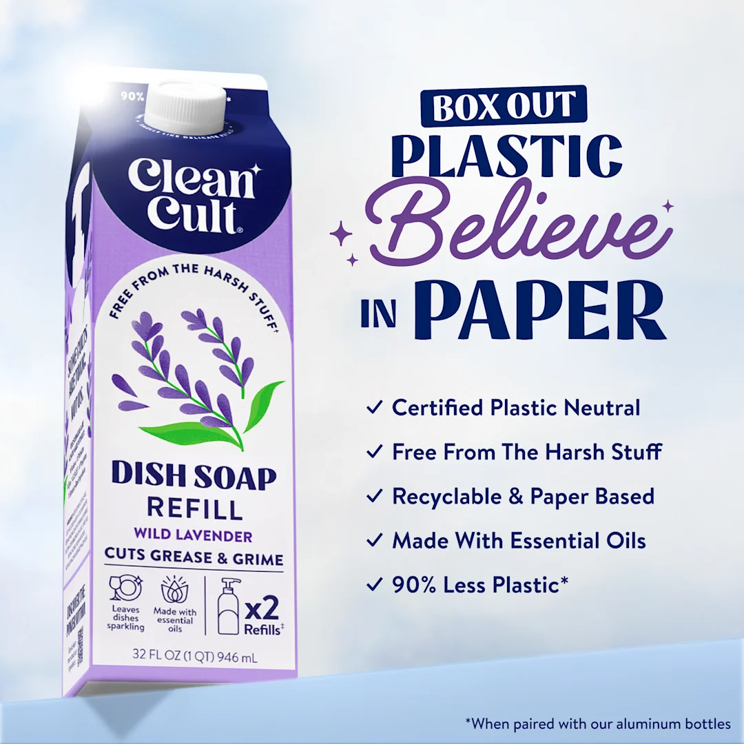 Liquid Dish Soap Refill | Wild Lavender | 32 Fl Oz | Cleancult