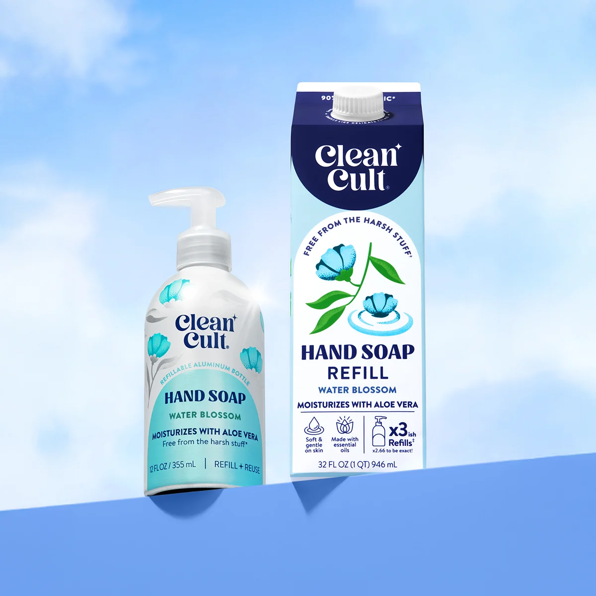 Liquid Hand Soap | Water Blossom | 12 Fl Oz | Cleancult