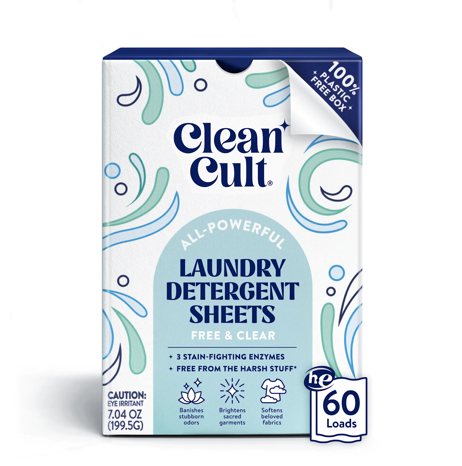 Laundry Detergent Sheets | Free & Clear | 60 Sheets | Cleancult