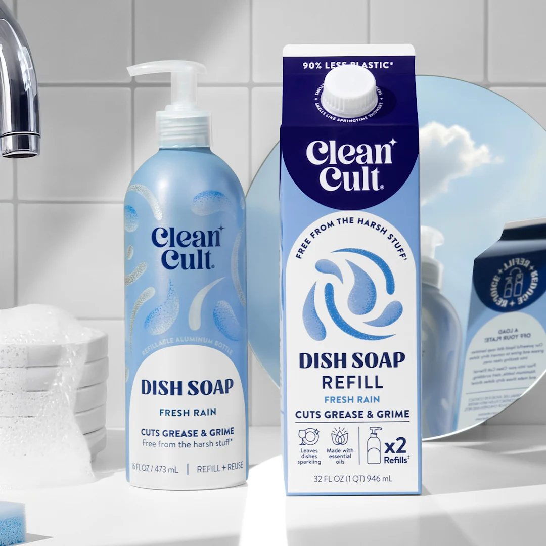 Liquid Dish Soap | Fresh Rain | 16 Fl Oz | Cleancult