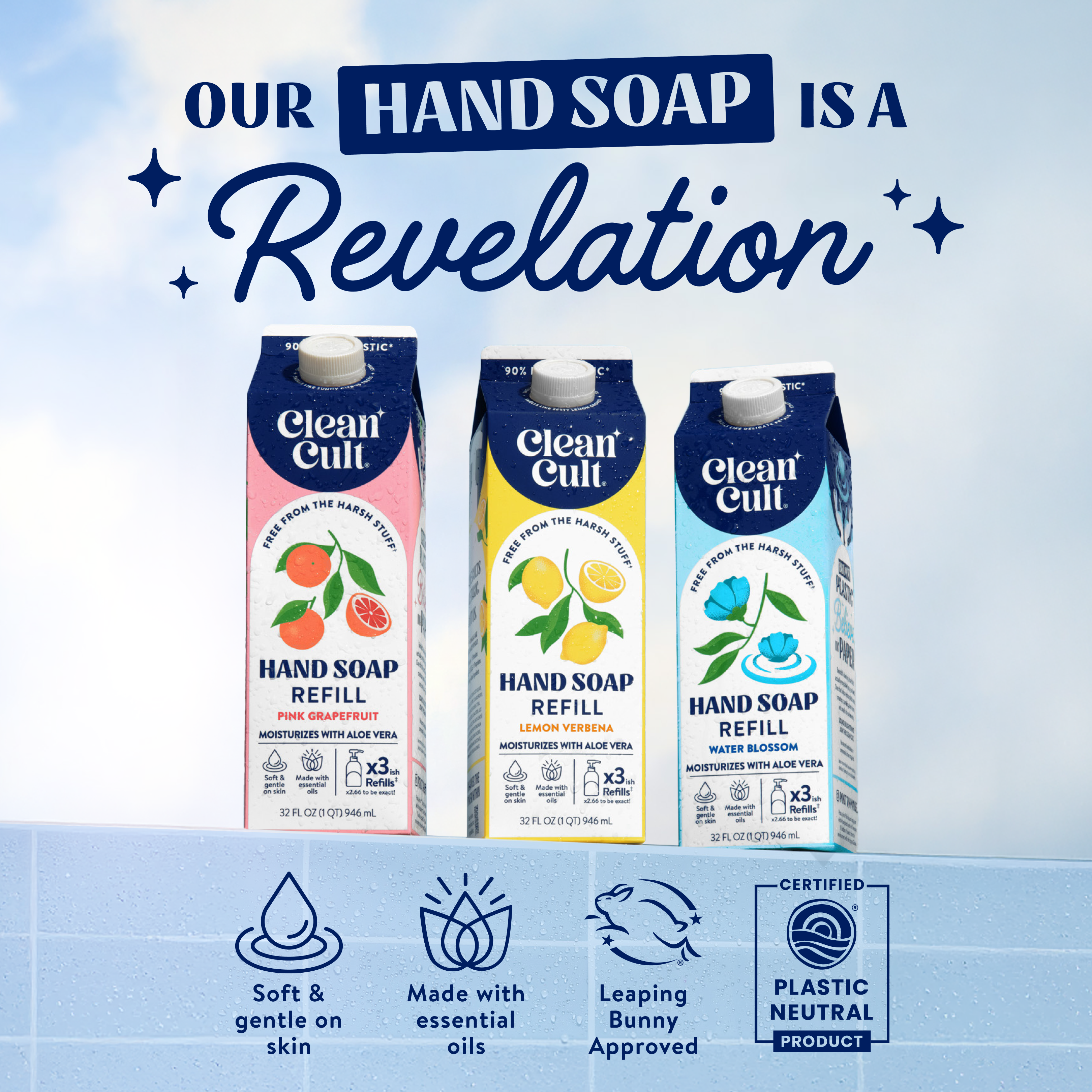 Liquid Hand Soap Refill | Wild Lavender | 32 Fl Oz | Cleancult