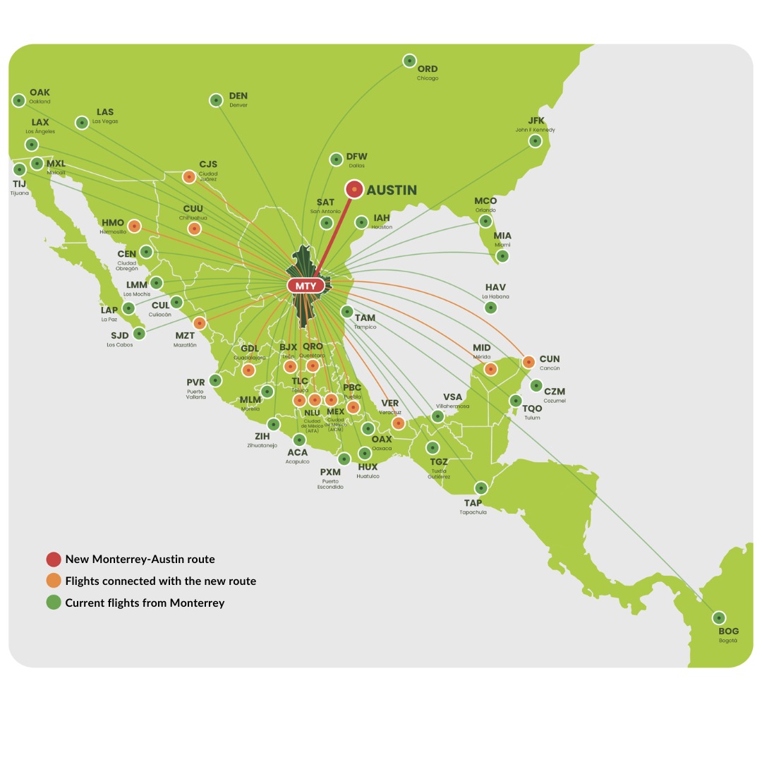 New route MTY-AUS | Viva