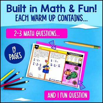 Fraction Mixed Numbers Operations 5th Grade Math Warm Ups CCSS TEKS ...