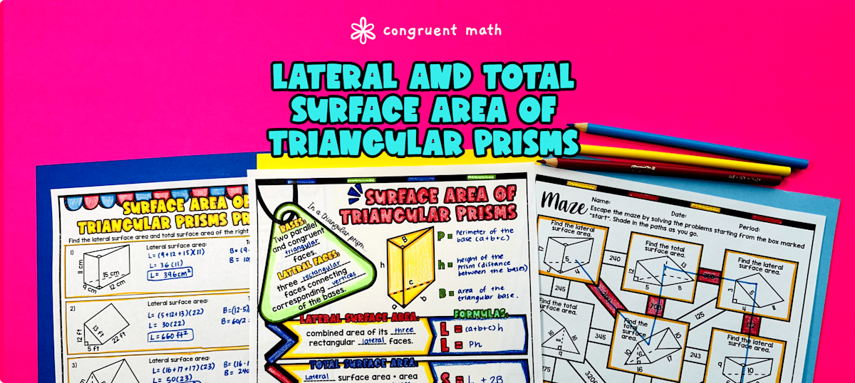 Lateral and Surface Area of Triangular Prisms Lesson Plan | Congruent Math