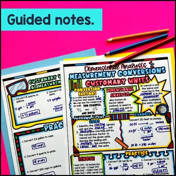 Measurement Conversions Ratios Guided Notes with Doodles | 6th Grade ...