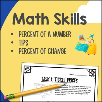 [Free] Percents Real-Life Math Project | Percent Change, Tips | Airline ...