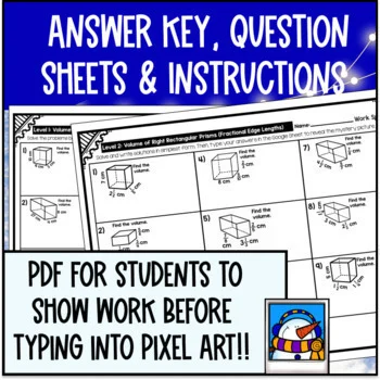 Volume of Rectangular Prisms Fractional Edge Lengths Digital Pixel Art ...