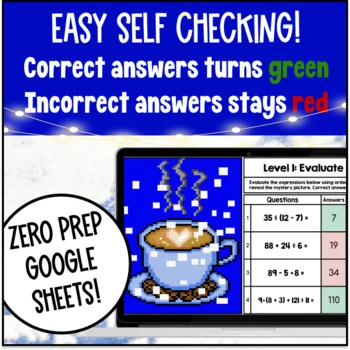 Christmas Evaluating Expressions Digital Pixel Art BUNDLE Numerical ...