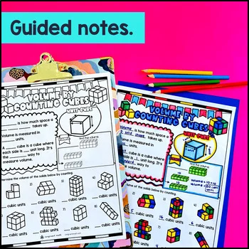 Volume of Rectangular Prisms Counting Cubes Guided Notes w/ Doodles ...