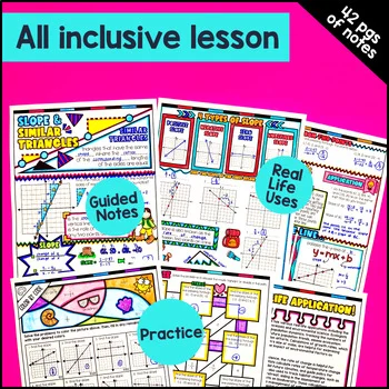 Slope Intercept Form & Functions Guided Notes & Pixel Art Digital ...