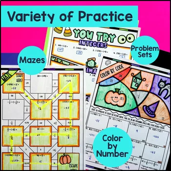 Rational Number Operations Guided Notes BUNDLE | Add Subtract Multiply ...