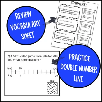 Percents with Double Number Line | Doodle Math: Twist on Color by ...