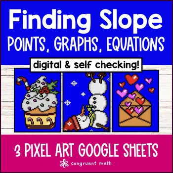 Linear Equations in Slope Intercept Form Digital Pixel Art | Congruent Math
