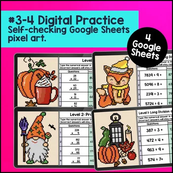 Multiply and Divide Whole Numbers Guided Notes & Pixel Art | Product ...