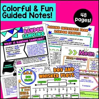 Statistics Guided Notes | 7th Grade CCSS | Random Sampling Population ...