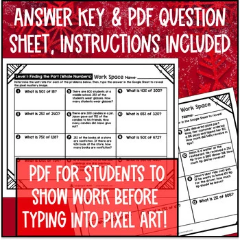 Finding the Part Digital Pixel Art | Percents Word Problems Google ...