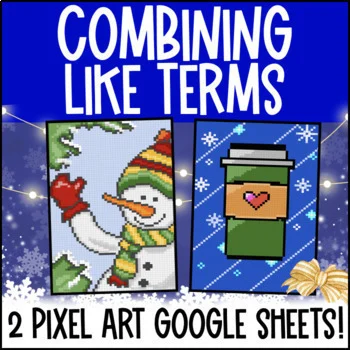 [Christmas] Combining Like Terms Digital Pixel Art | Simplifying ...