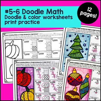 Multiply and Divide Whole Numbers Guided Notes & Pixel Art | Product ...