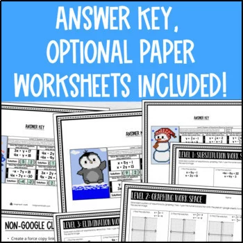 Christmas Solving Systems of Equations Pixel Art Elimination ...