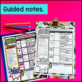 Evaluating Numerical Expressions (No Exponents) Guided Notes with ...