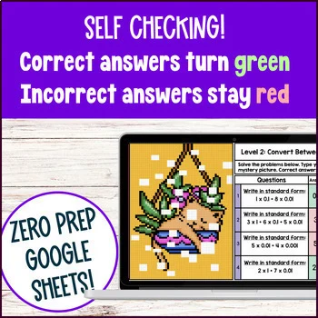 Place Value: Standard & Expanded Form Digital Pixel Art | Google Sheets ...