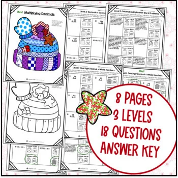 Christmas Multiplying Decimals Doodle Math, Twist on Color by Number ...