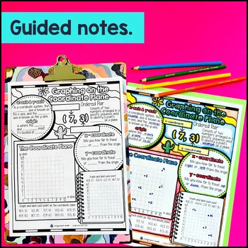 Coordinate Plane Graphing Guided Notes Doodles First Quadrant ...