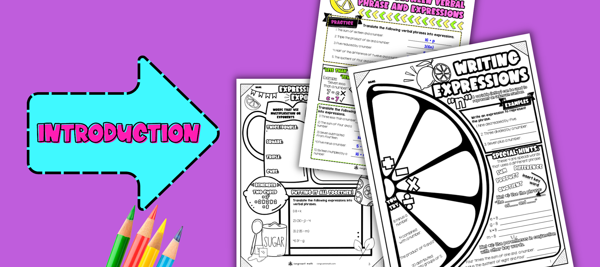 Writing Algebraic Expressions Lesson Plan | Congruent Math