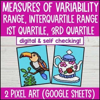 Interquartile Range Digital Pixel Art Activity | Measures of ...