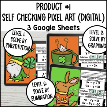 Solving Systems of Equations Activity BUNDLE | St. Patrick's Day Print ...