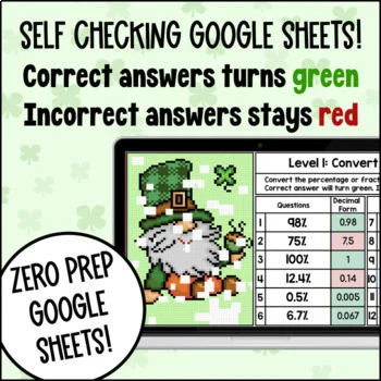 Converting Fractions, Decimals, and Percents Digital Pixel Art | St ...