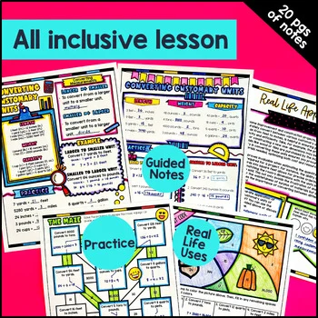 Metric and Customary Units of Measurement Conversions Guided Notes ...