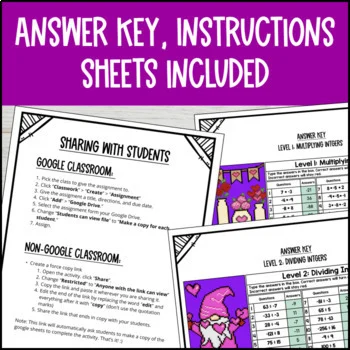 Multiplying and Dividing Integers Digital Pixel Art Google Sheets ...