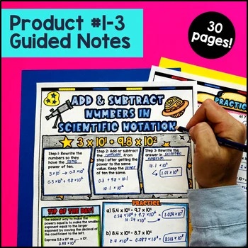 Operations with Scientific Notations Digital & Print | Guided Notes ...