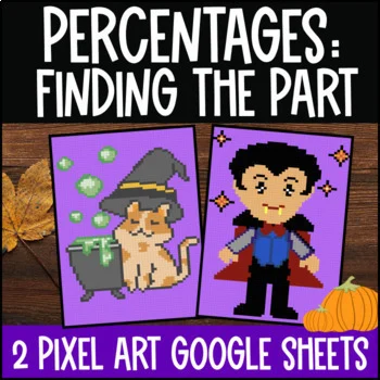 Percents Finding the Percent Pixel Art | Digital Google Sheets | Word ...