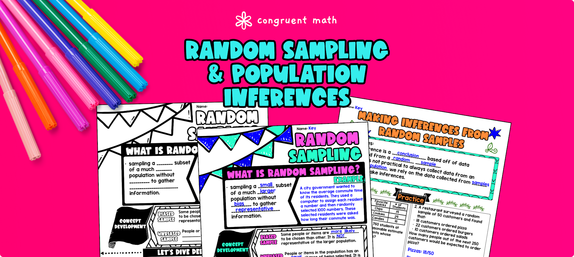 Random Sampling and Population Inferences Lesson Plan | Congruent Math