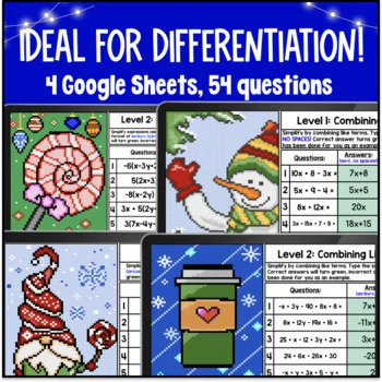 Combining Like Terms & Distributive Property Digital Pixel Art Google ...